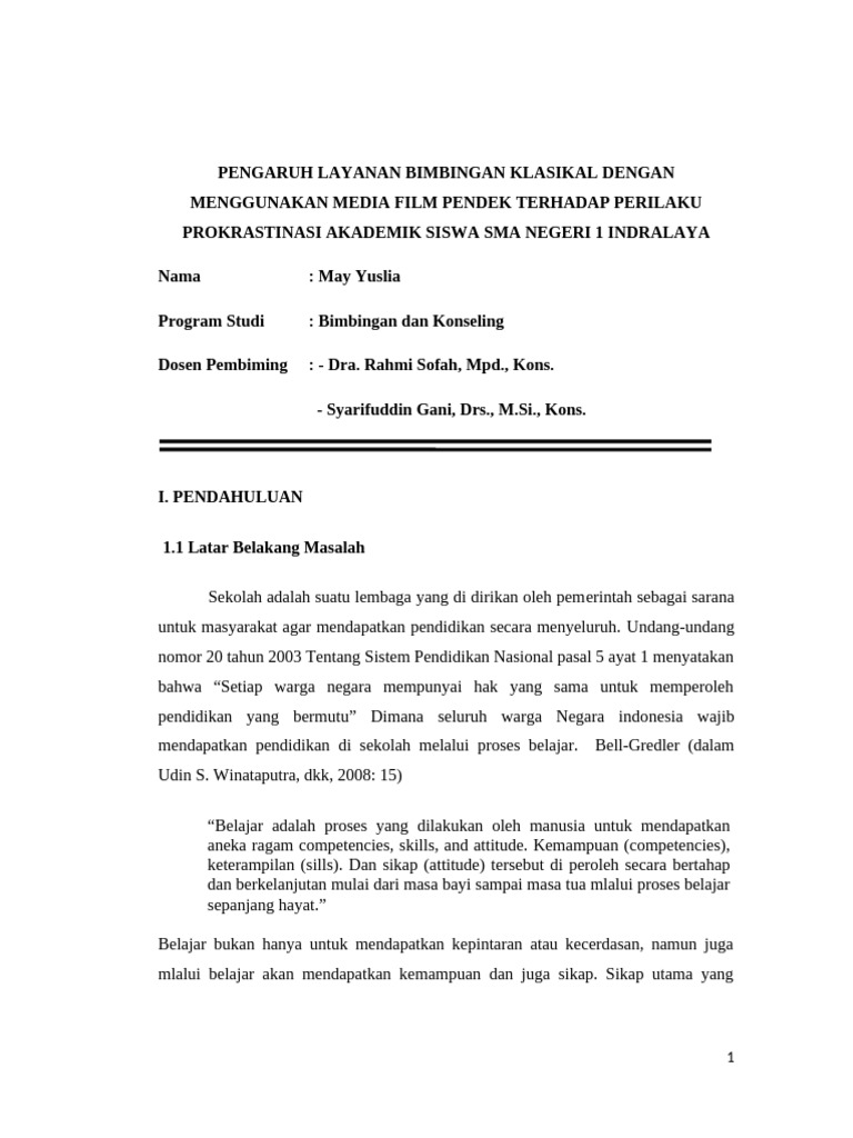 Proposal BAB 1 2 3 | PDF