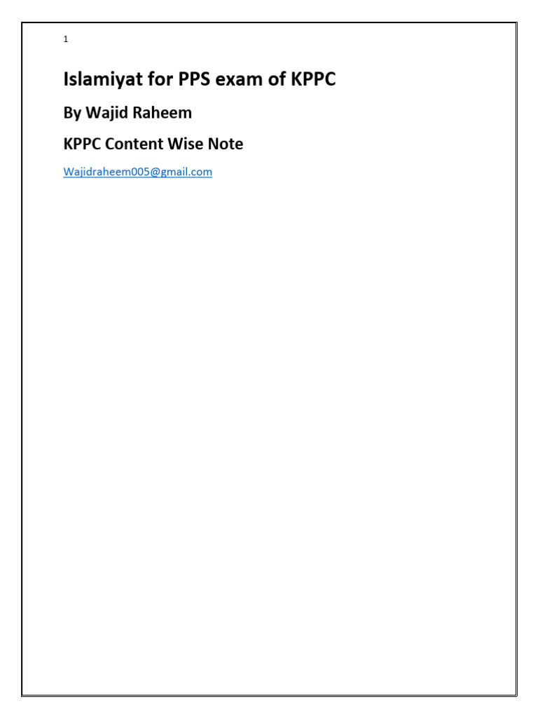 Islamiat Notes | PDF