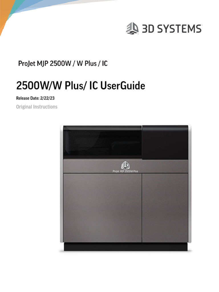 ProJet MJP 2500W - W Plus - 2500 IC - User Guide | PDF | Printer ...