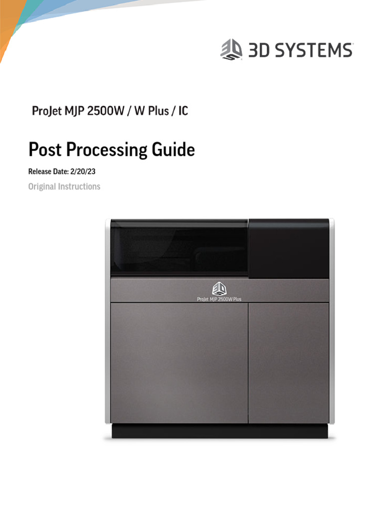 ProJet MJP 2500W W Plus 2500 IC Post Processing Guide 33-D127 Rev F | PDF | Personal Protective ...