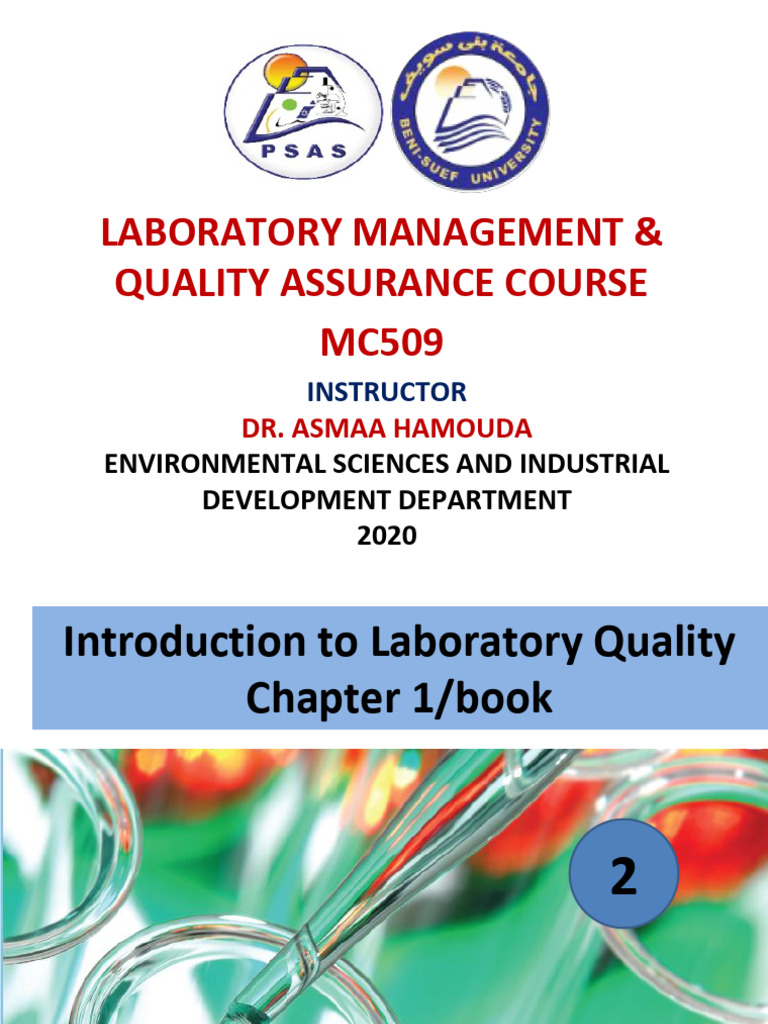 Laboratory Management & Quality Assurance Course MC509: Environmental ...
