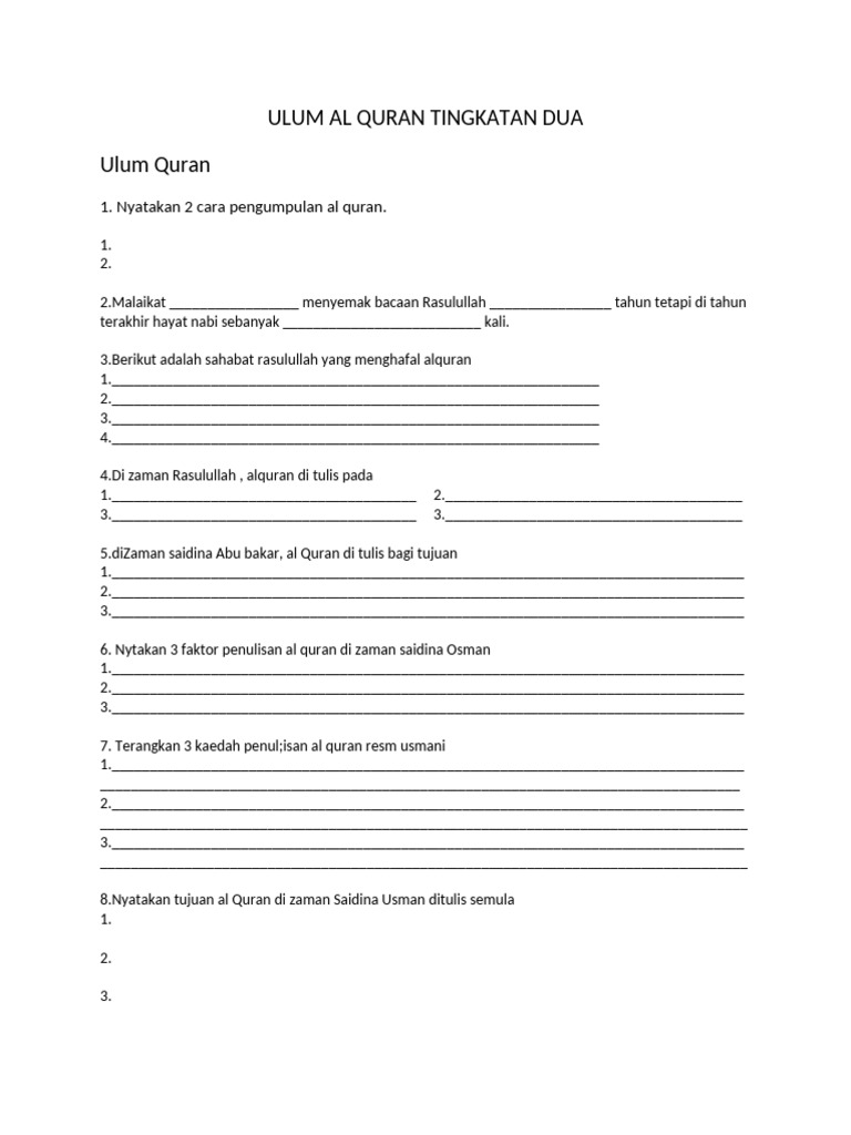 KKQ Tingkatan Dua | PDF