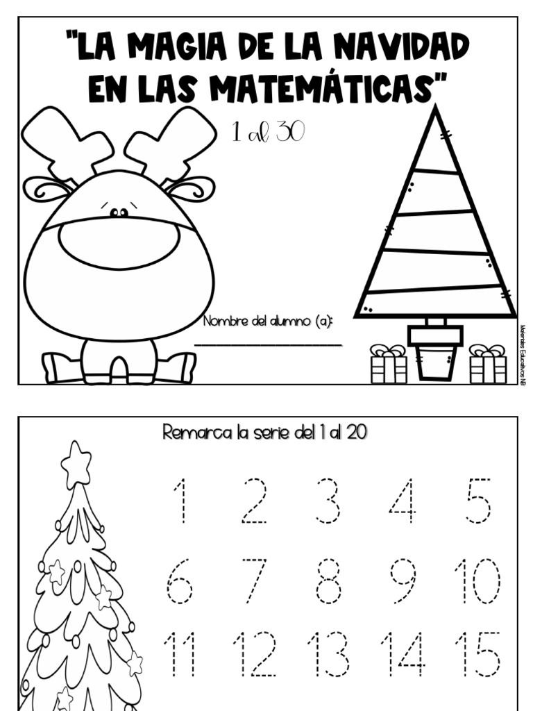 La magia de la Navidad en matematicas 1 al 30 | PDF | Matemática ...