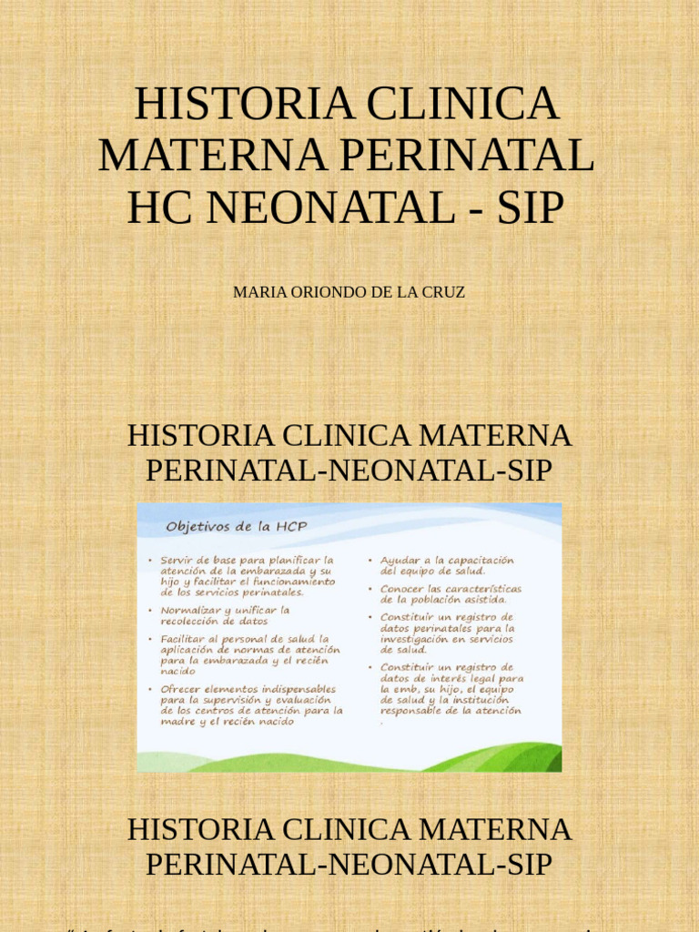 Historia Clinica Materna Perinatal-neonatal-sip | PDF | Infantes ...