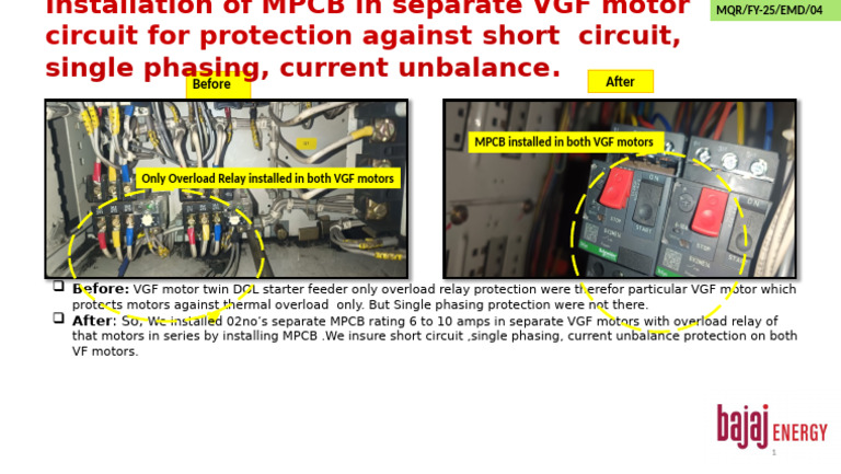 MPCB For Dual Motor Both Motor Individual Protection | PDF