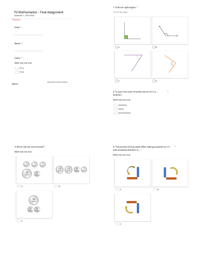 P2 Math Final Assignment 2022 | PDF