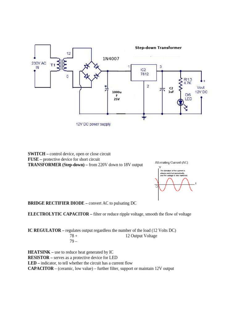 12 V Power Supply Explanation | PDF