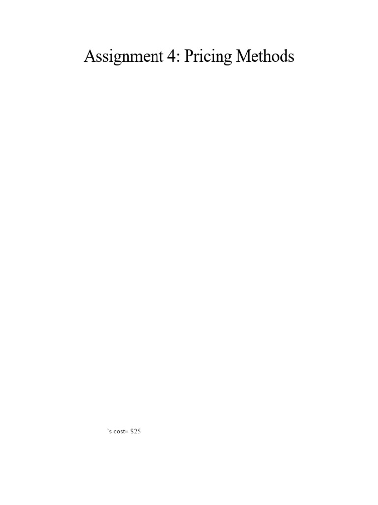 Pricing methods | PDF | Financial Accounting | Marketing