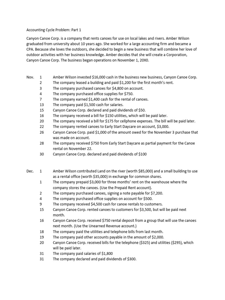 Accounting Cycle Problem | PDF | Debits And Credits | Expense