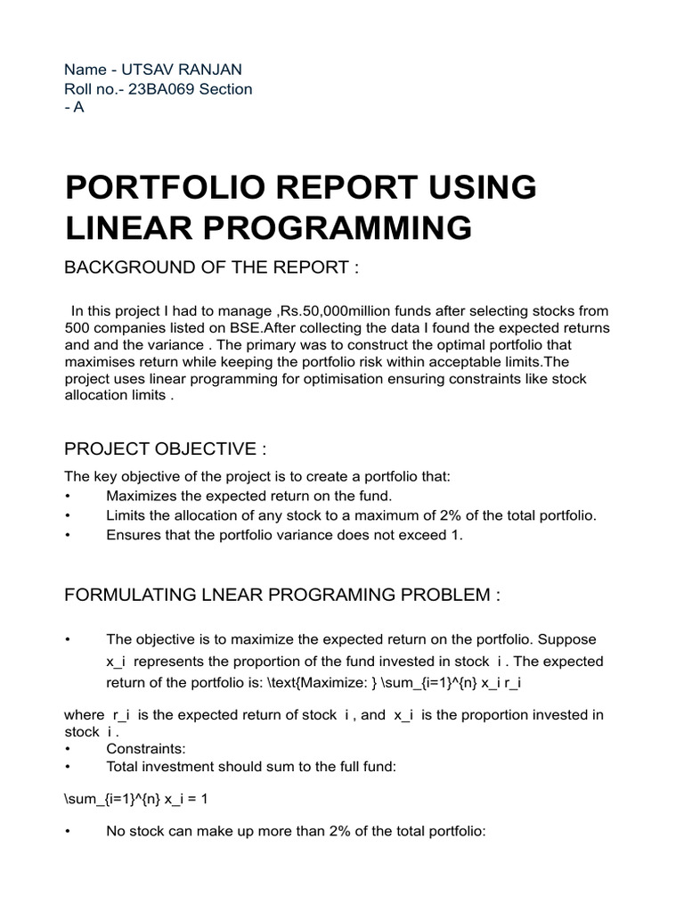 CA6 UTSAV | PDF | Mathematical Optimization | Microsoft Excel