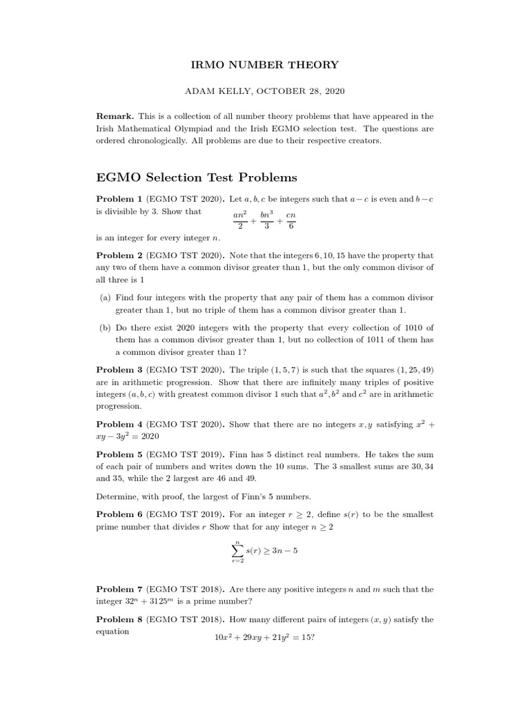 irmo-number-theory | PDF | Numbers | Prime Number