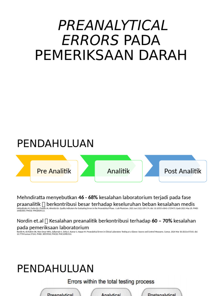 Preanalytical Errors | PDF