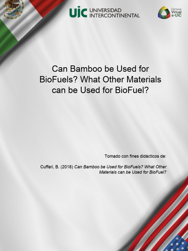Can Bamboo Be Used For BioFuels | PDF | Biofuel | Fuels