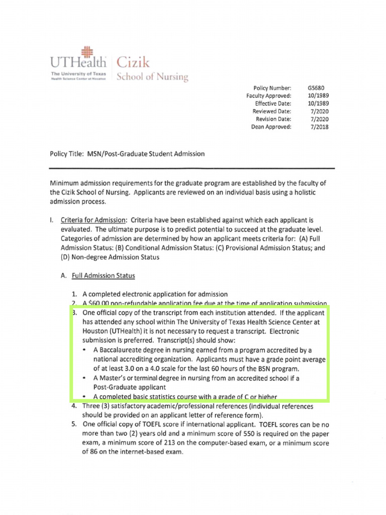 Admission Requirements Pdf