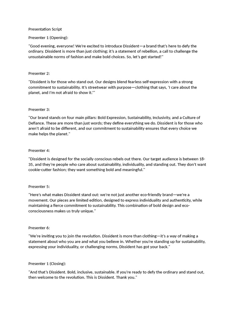 Presentation Script | PDF