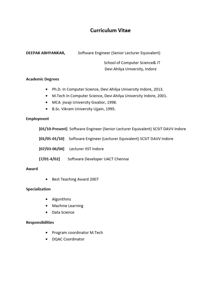 Resume Deepak | PDF