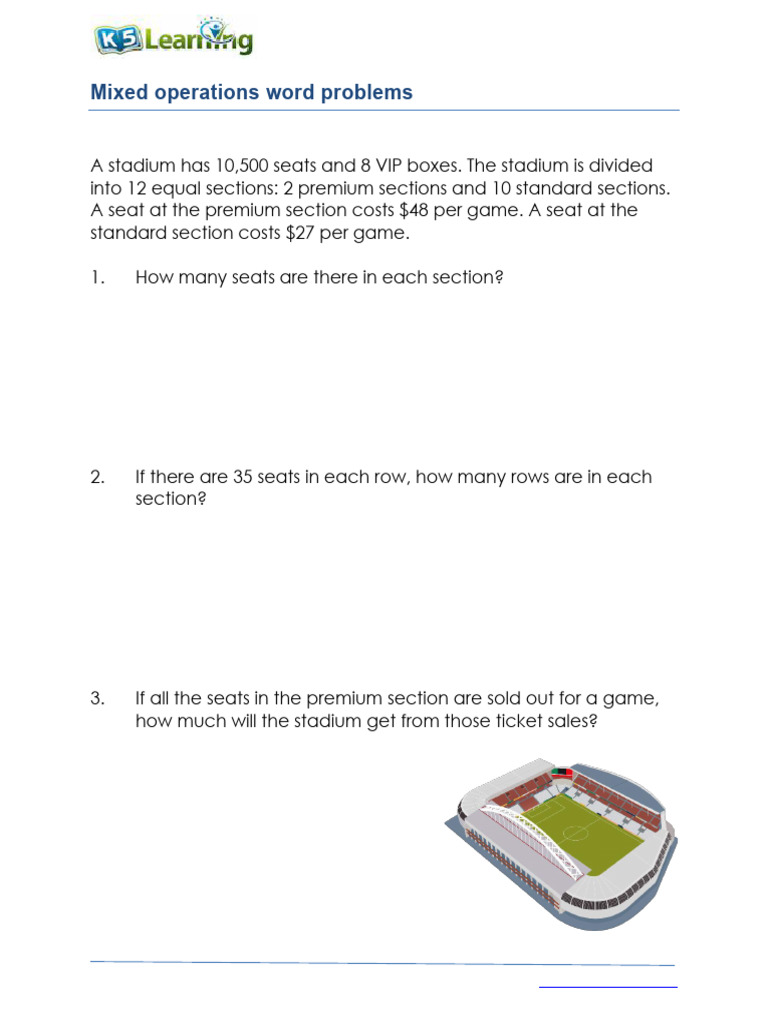 Grade 5 Word Problems Mixed Operations B | PDF