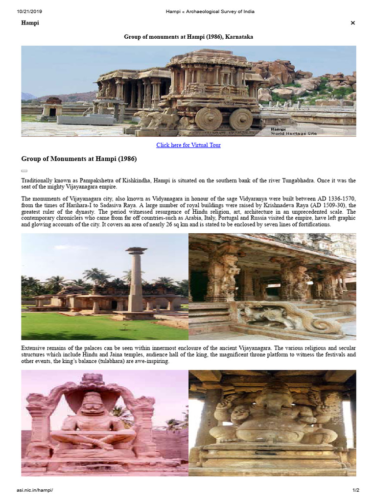 17.Group of Monuments Hampi | PDF