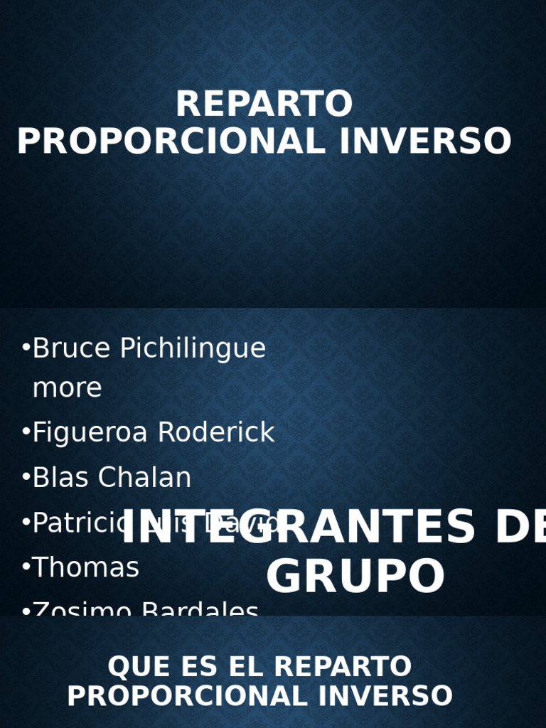 Reparto Proporcional Inverso Explicado | PDF