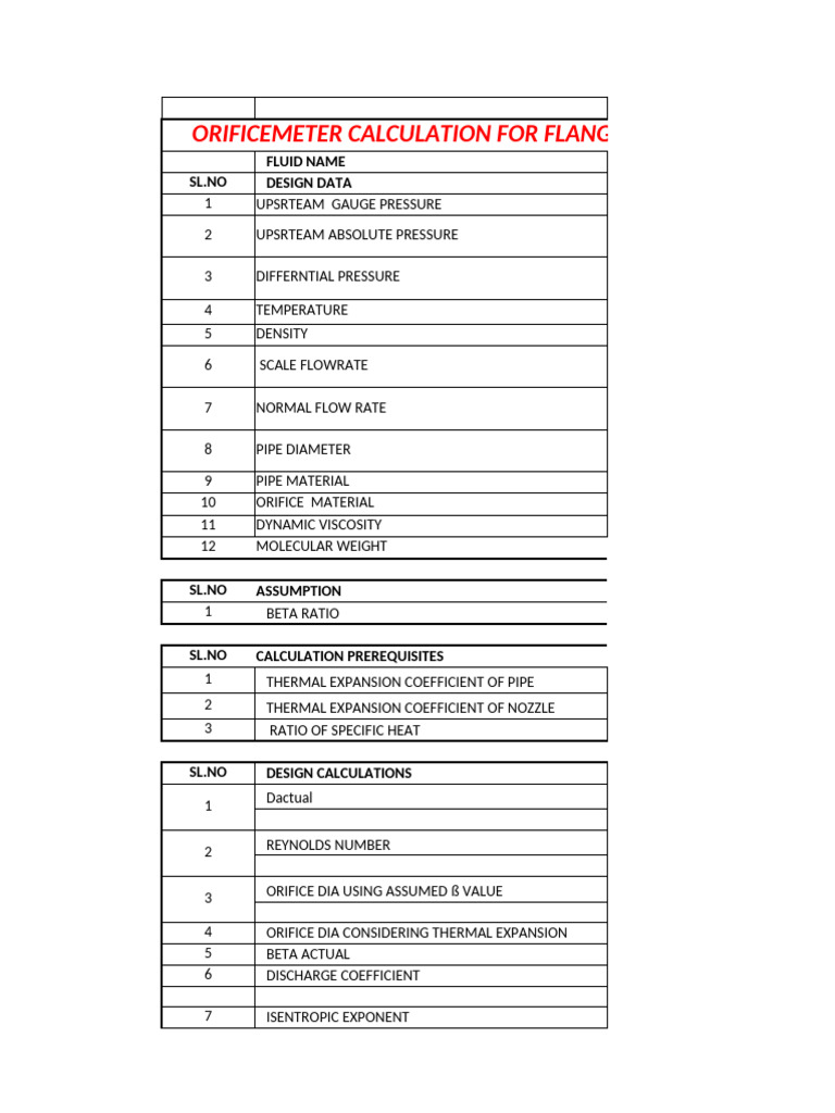 Orifice Meter Calculations Guide | PDF | Continuum Mechanics | Metrology