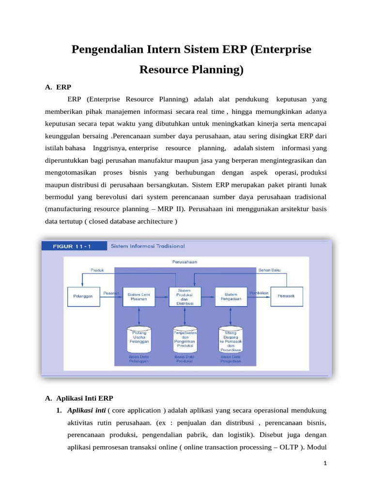 SIA - Pengendalian Intern Sistem ERP (Enterprise Resource Planning) | PDF
