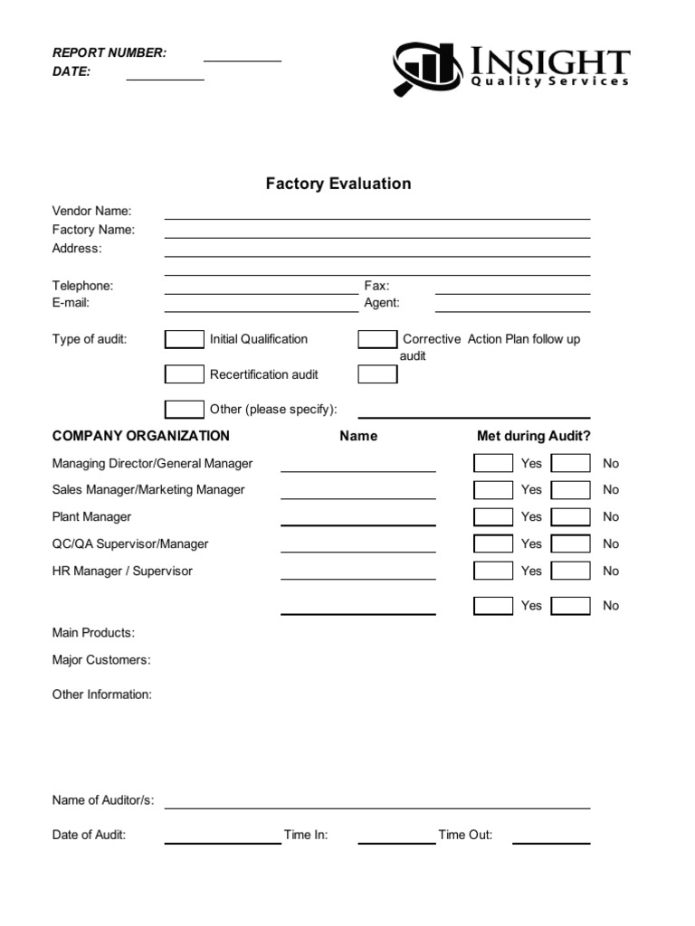 Factory Audit Report | PDF | Specification (Technical Standard ...