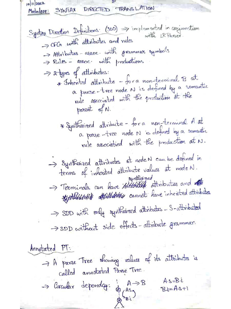 CD-Modules07-Syntax Directed Translation | PDF