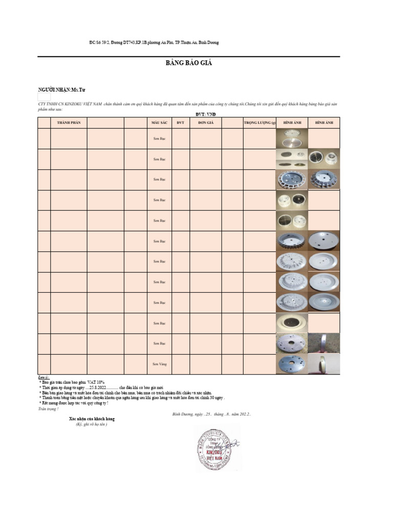 Báo Giá Bóng Đèn - KZK - 25.8.2022 | PDF