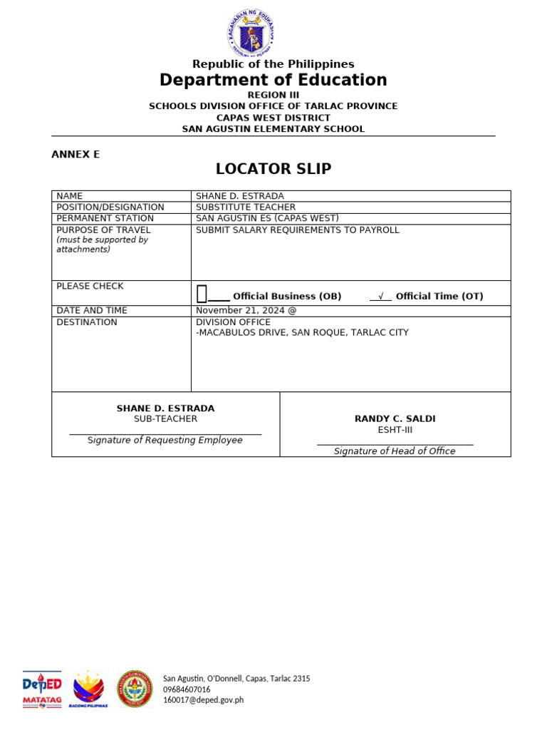 Sample-Locator-Slip | PDF