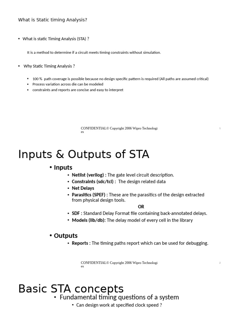 Static Timing Analysis Pdf Electronic Engineering Electronic Circuits