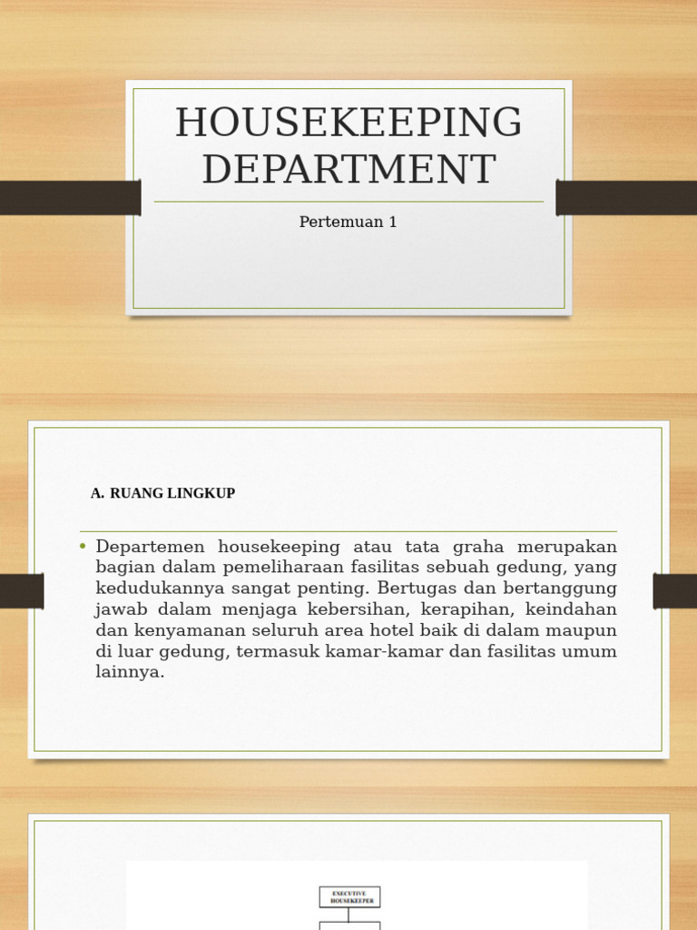 HOUSEKEEPING DEPARTMENT ppt | PDF