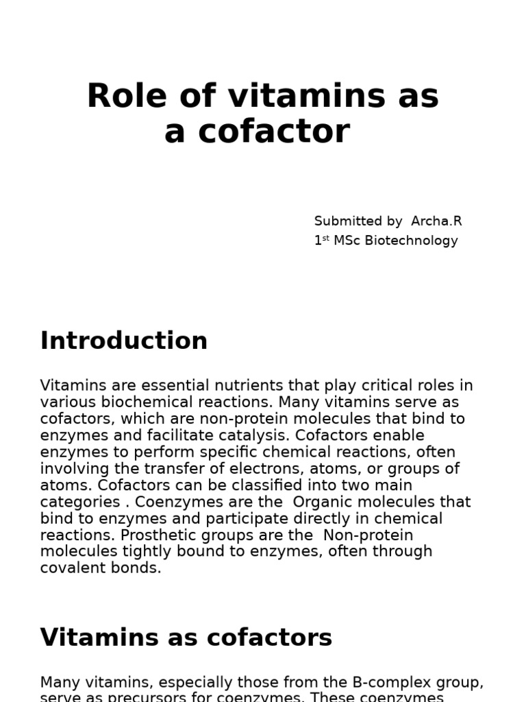 Presentation (3) | PDF | Cofactor (Biochemistry) | Metabolism