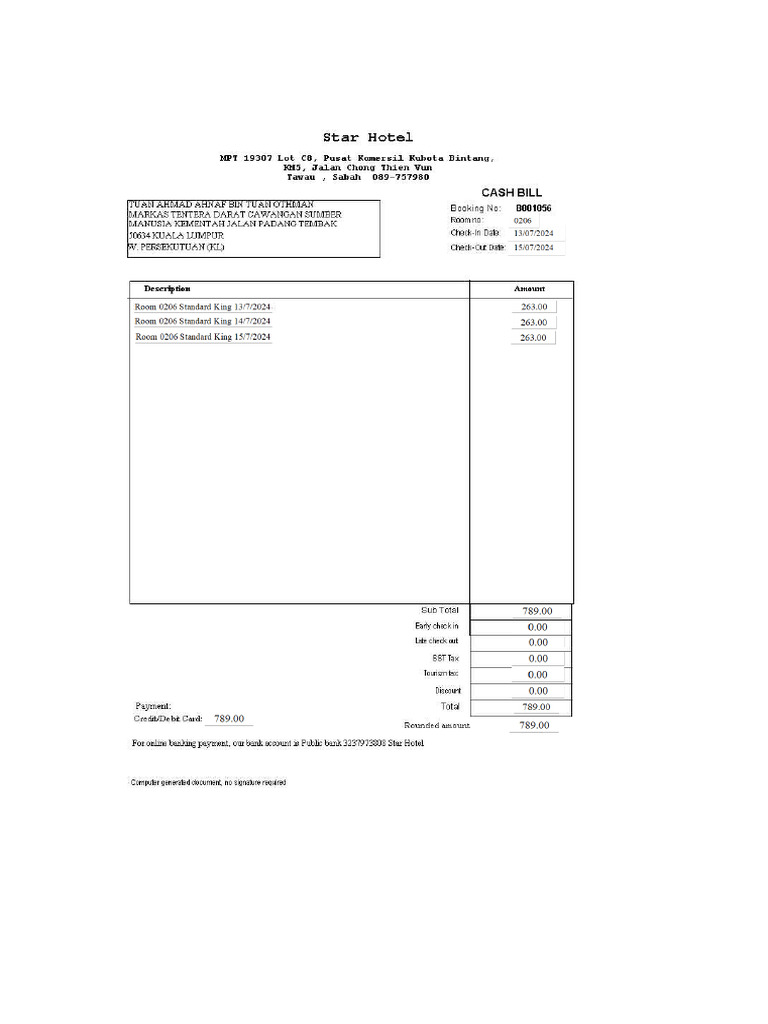 Resit Star Hotel 2 | PDF