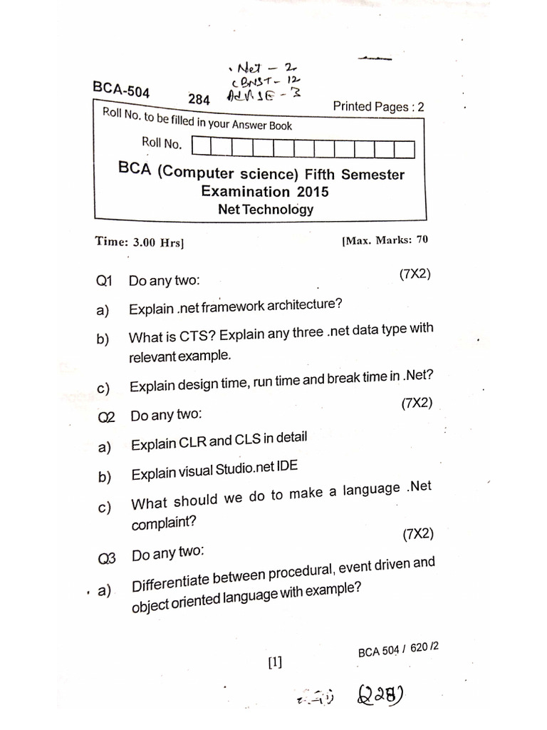 BCA_2015-16_Sem_5_DotNet | PDF
