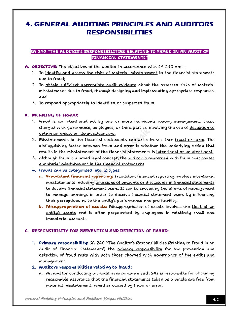 Auditing Principles & Responsibilities | PDF | Audit