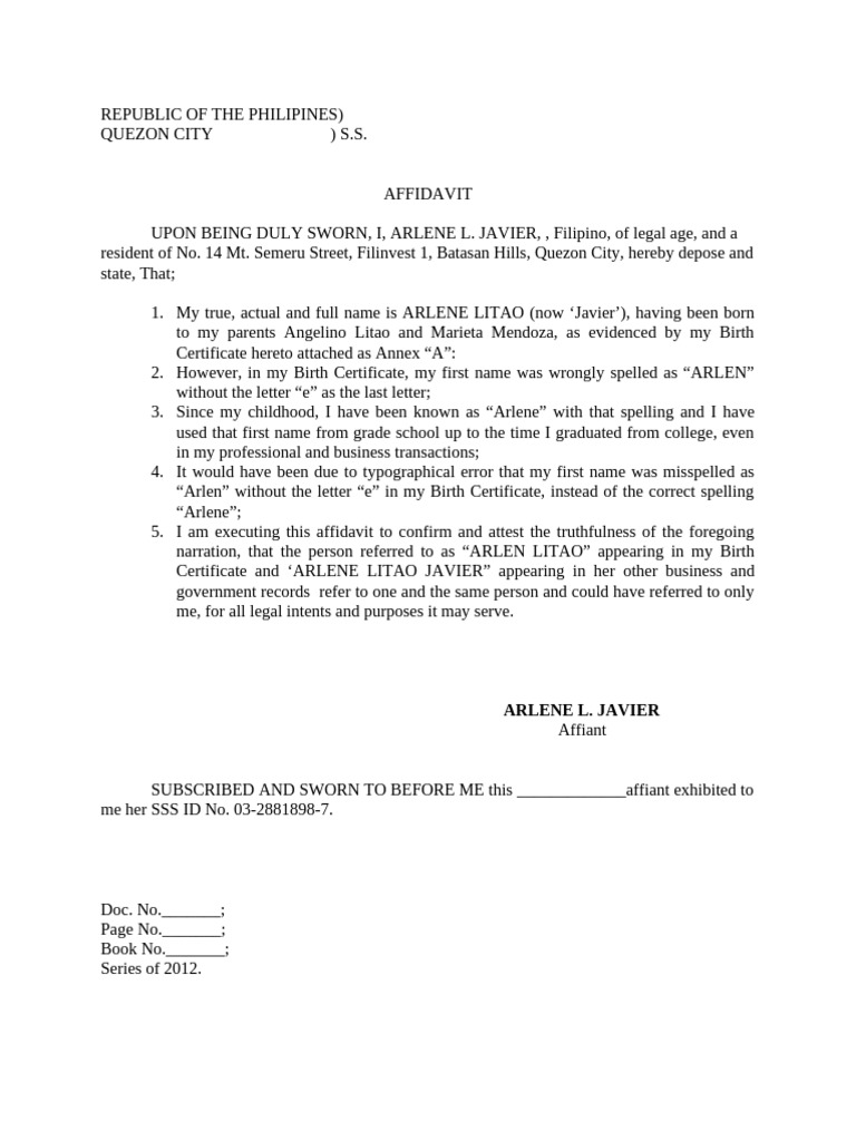 Affi - ARlene Javier | PDF