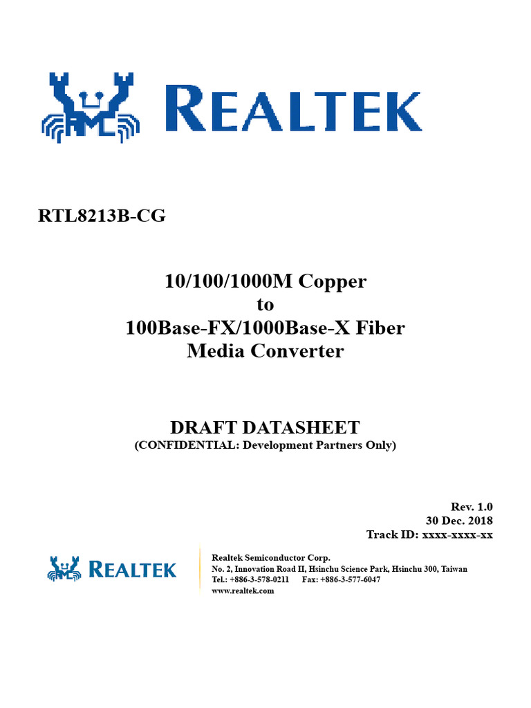 RTL8213B-CG Datasheet v0.1 | PDF | I Pv6 | Quality Of Service