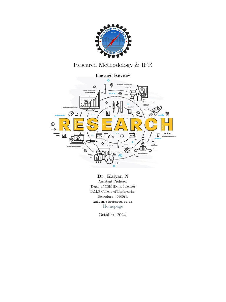 Research Methodology and IPR Overview | PDF | Methodology | Scientific Method