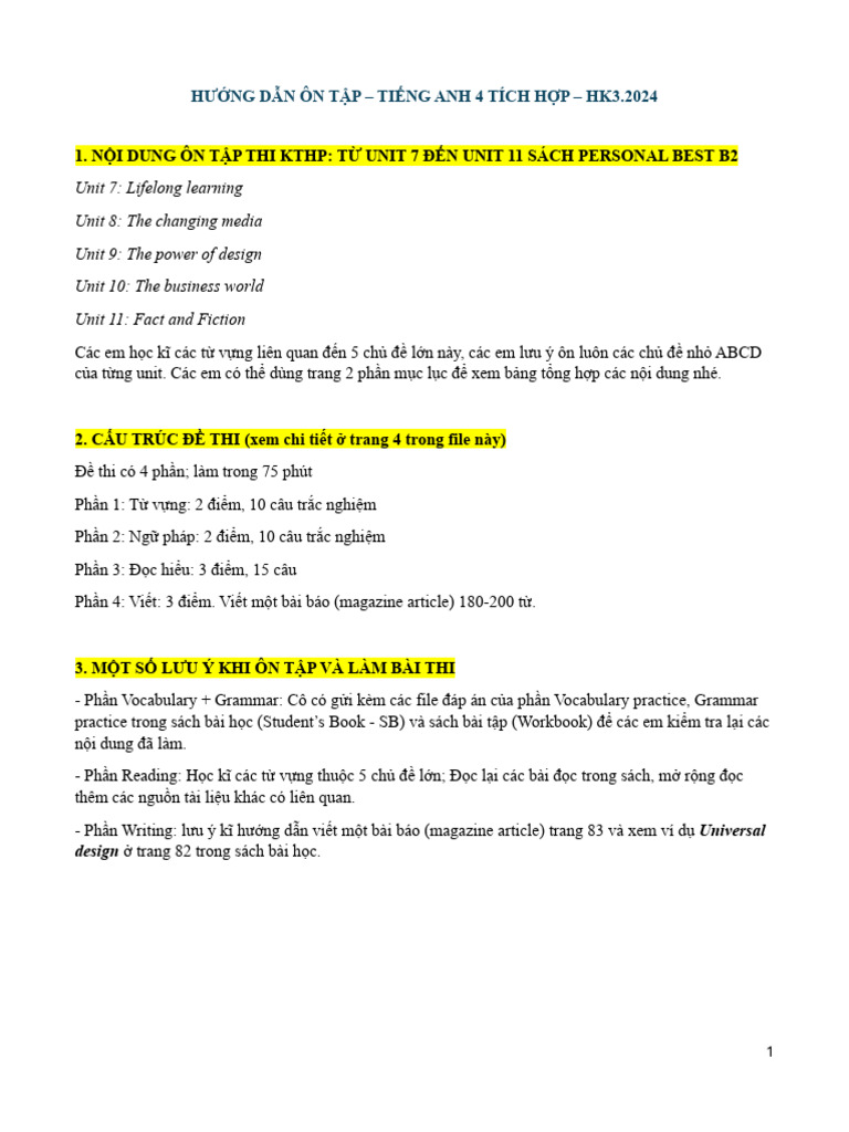H.Dẫn-ôn-tập-Tiếng-Anh-4-Tích-hợp_hk3.2024-2 | PDF