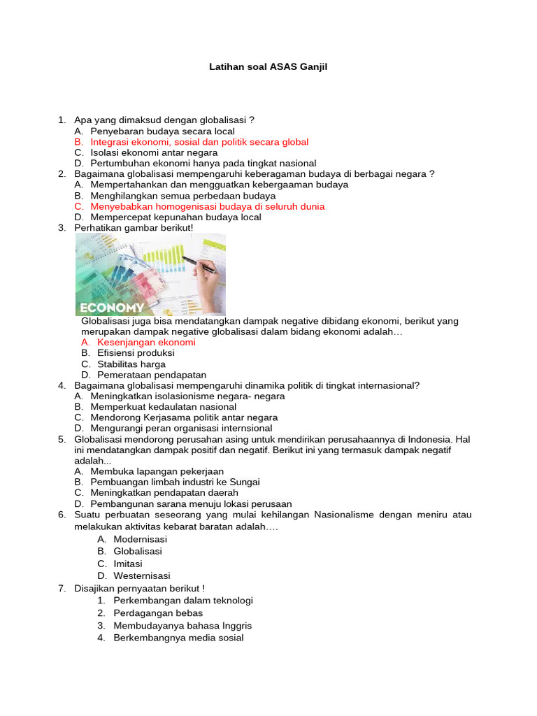 Latihan Soal ASAS Ganjil | PDF