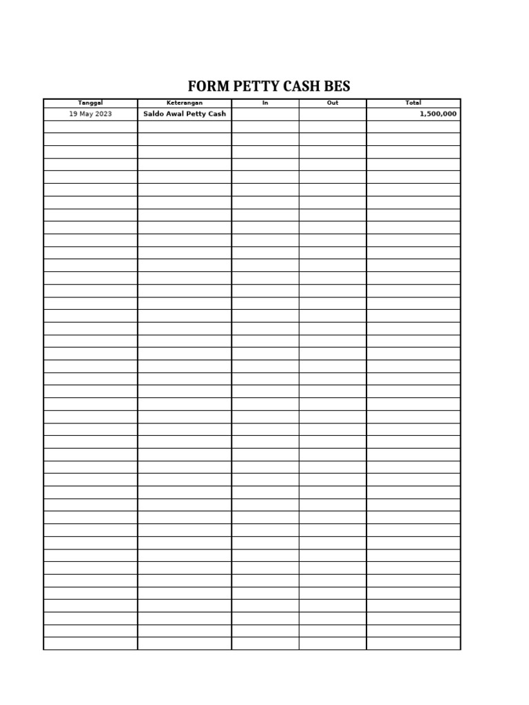 Form Petty Cash | PDF