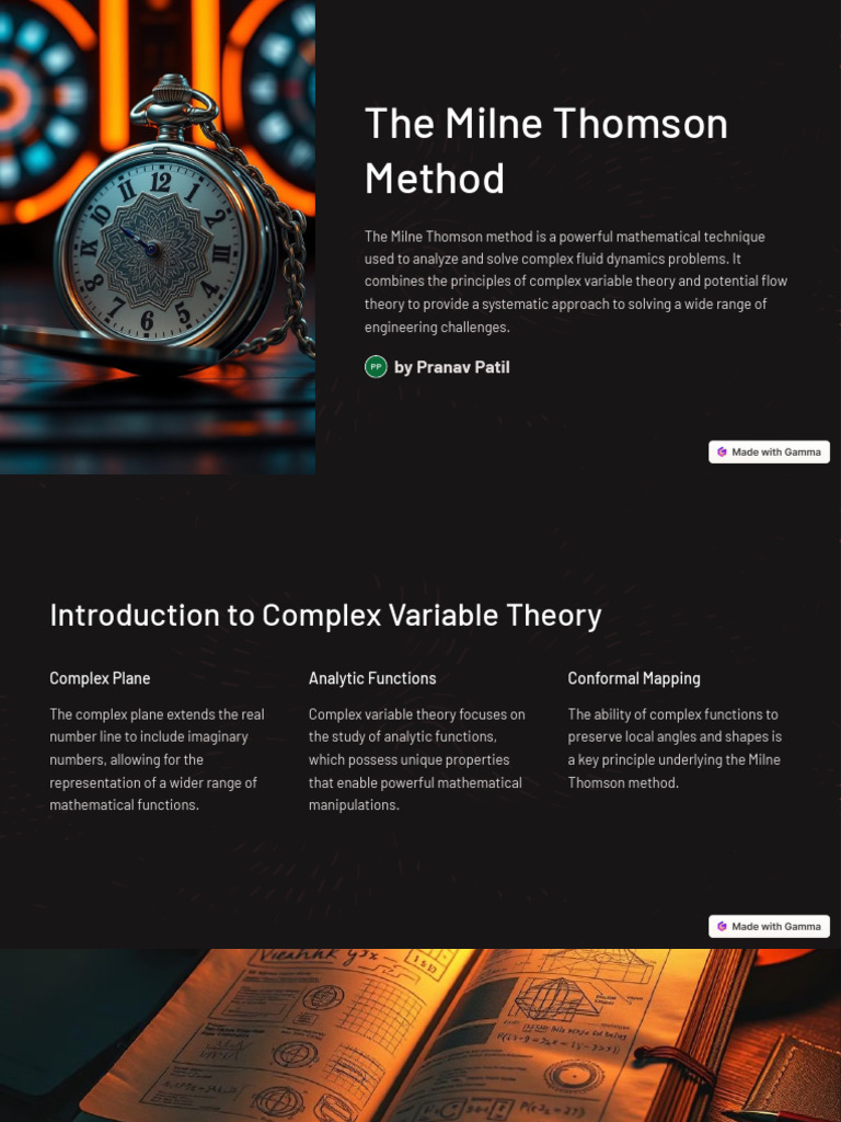 Milne Thomson Method in Fluid Dynamics | PDF | Fluid Dynamics | Complex Analysis