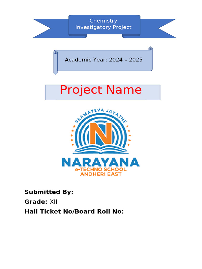 Chemistry Project Pages-1 To 3 | PDF