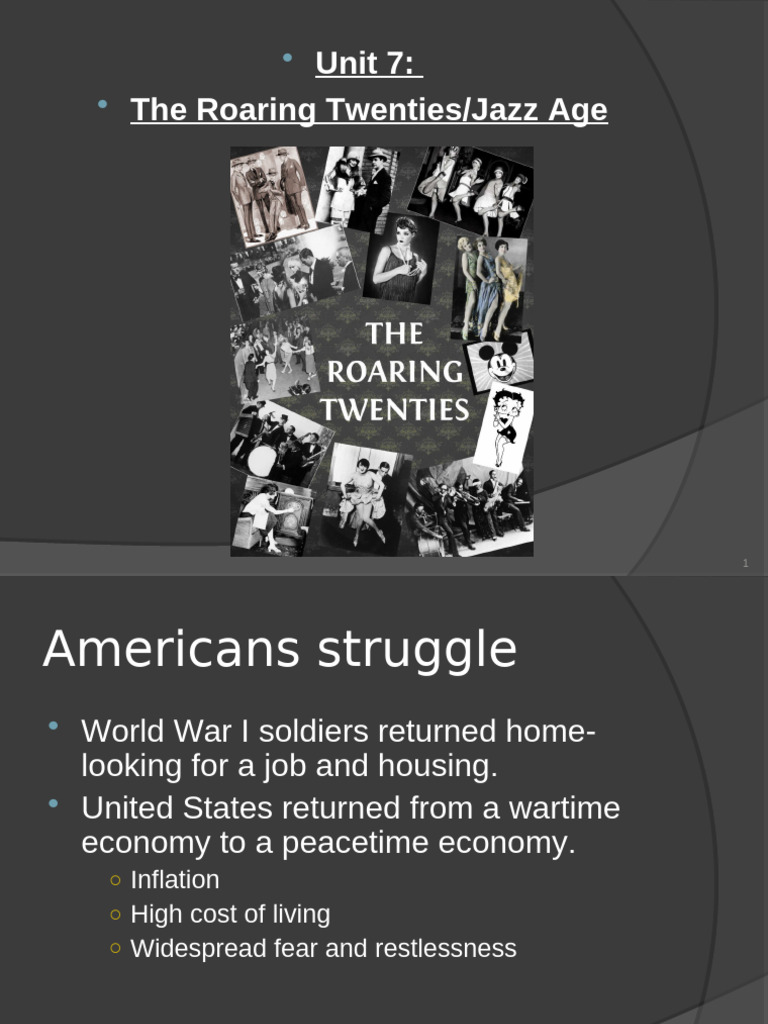 Unit 7 Roaring Twenties+(1) | PDF | Cost Of Living | Prohibition