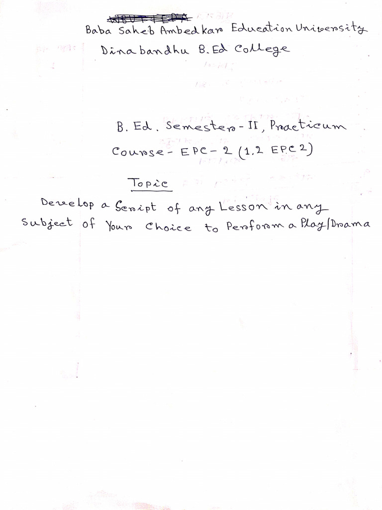 EPC -2 Drama Practicum | PDF