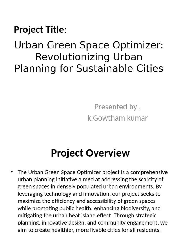 Urban Green Space Optimization Project | PDF | Infrastructure | Natural ...