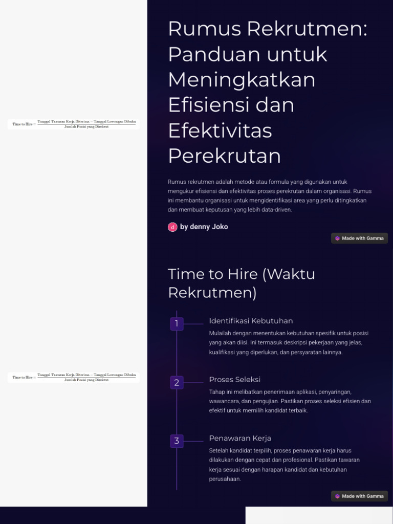 Rumus Rekrutmen Panduan Untuk Meningkatkan Efisiensi Dan Efektivitas Perekrutan | PDF