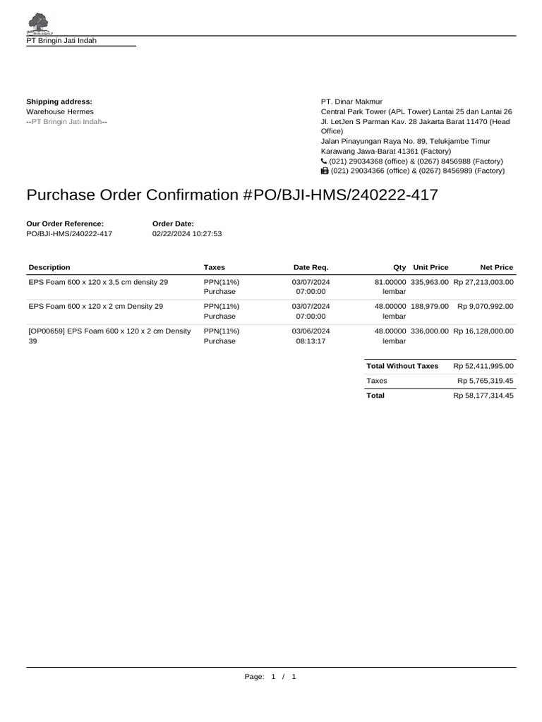 Purchase Order | PDF