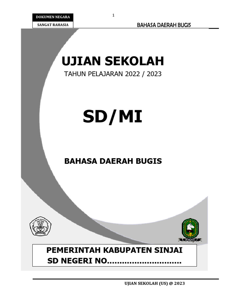 LK 03 LEMBAR SOAL BHS DAERAH 2023 Final | PDF