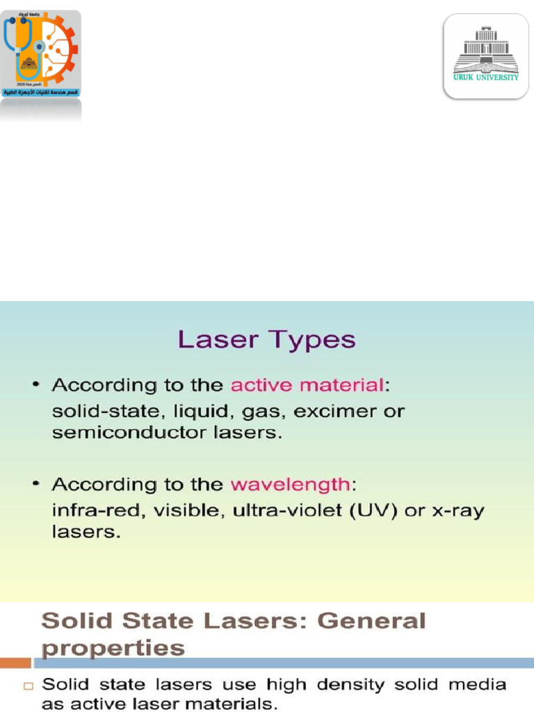Types of Lasers | PDF